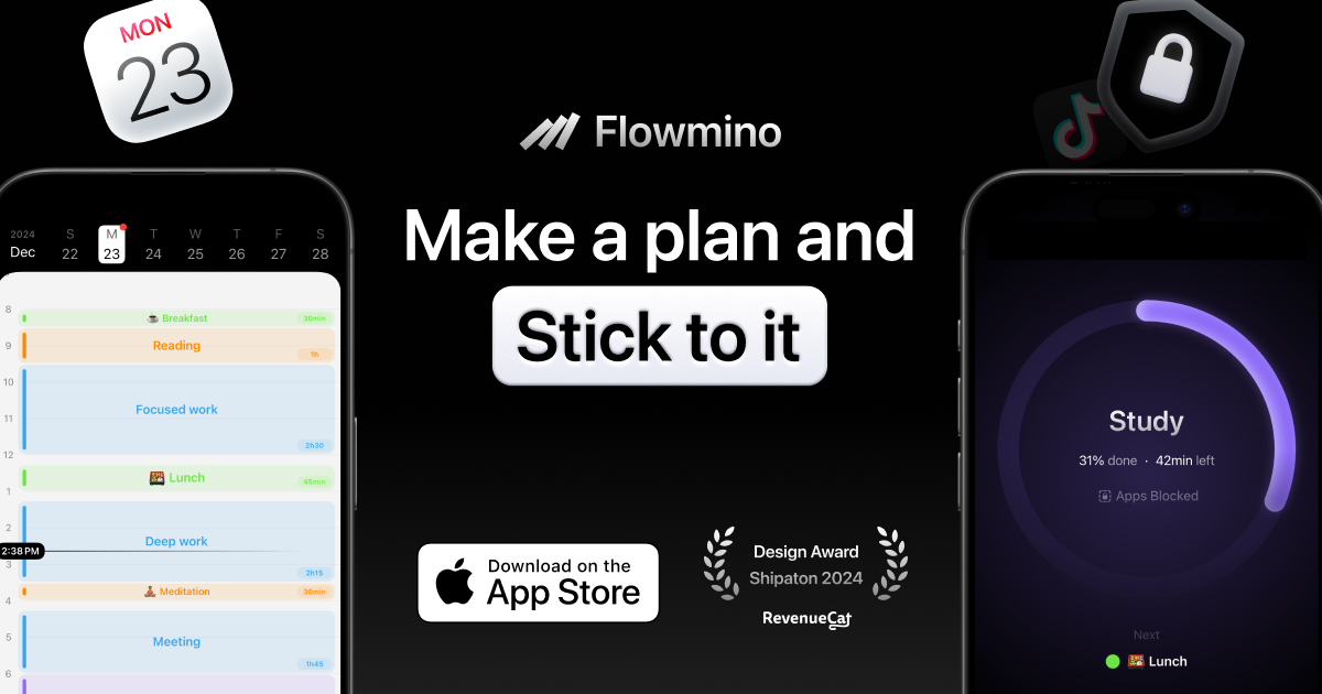 Flowmino - Plan your day, Block Apps & Stay Focused