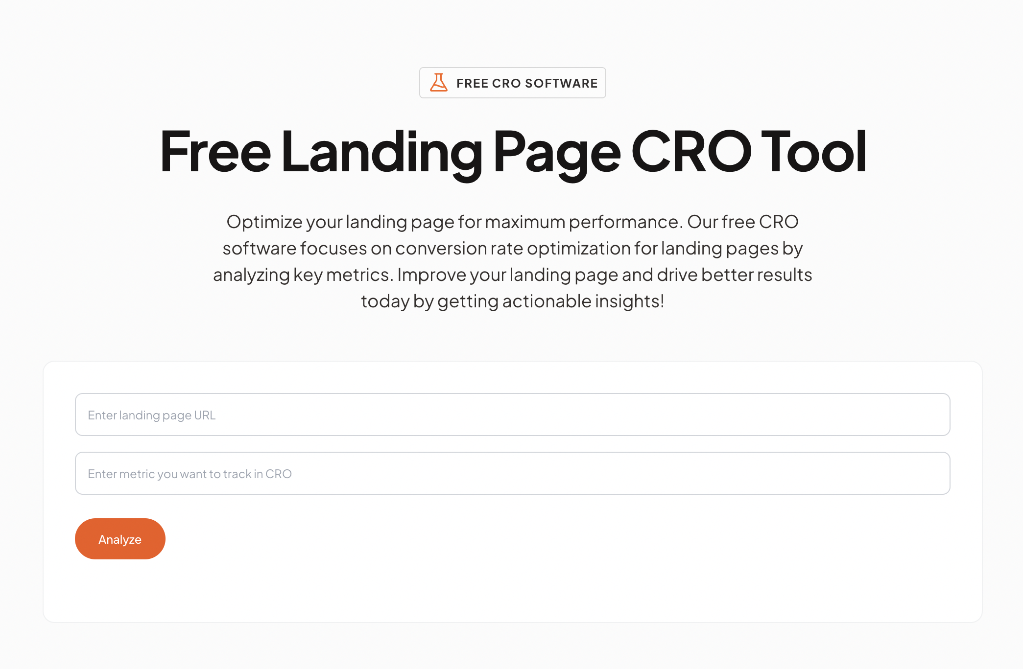 Free Landing Page CRO Tool – Optimize for Higher Conversions