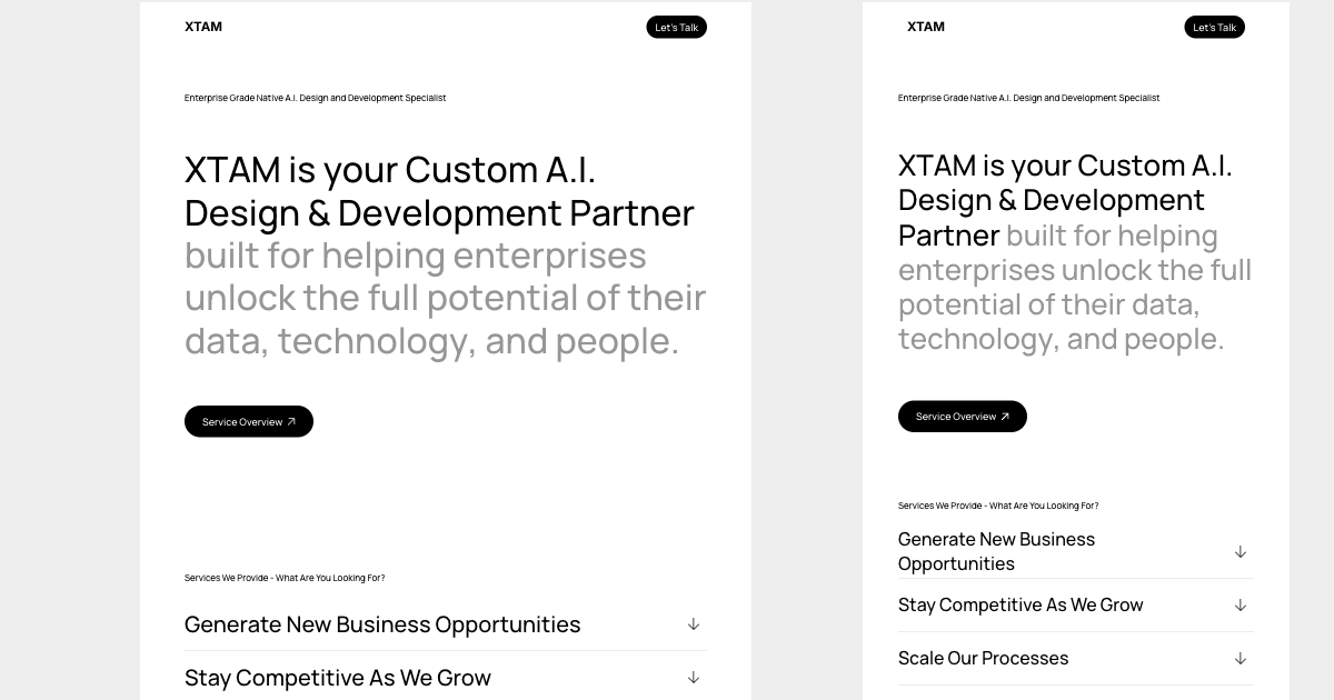XTAM Custom A.I. Design and Development Partner