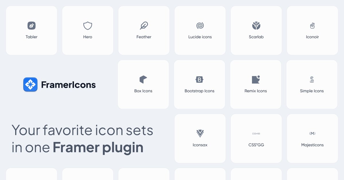FramerIcons - All your favorite icon sets in one Framer plugin