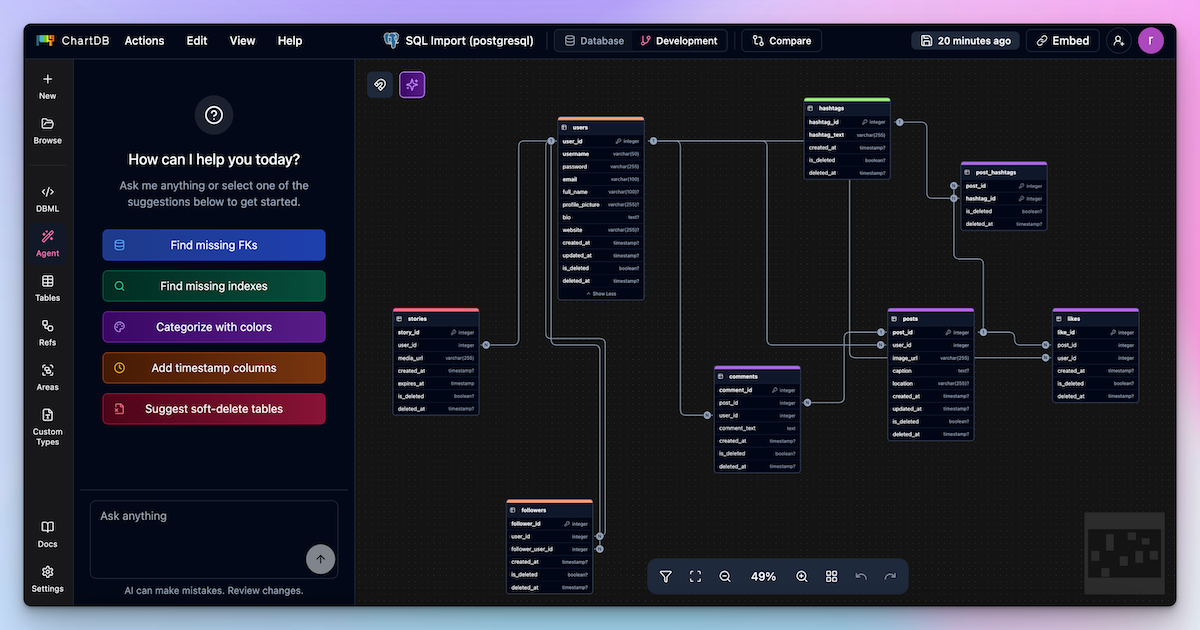 AI Diagram Generator | Quickly Build Your ERDs using Prompts