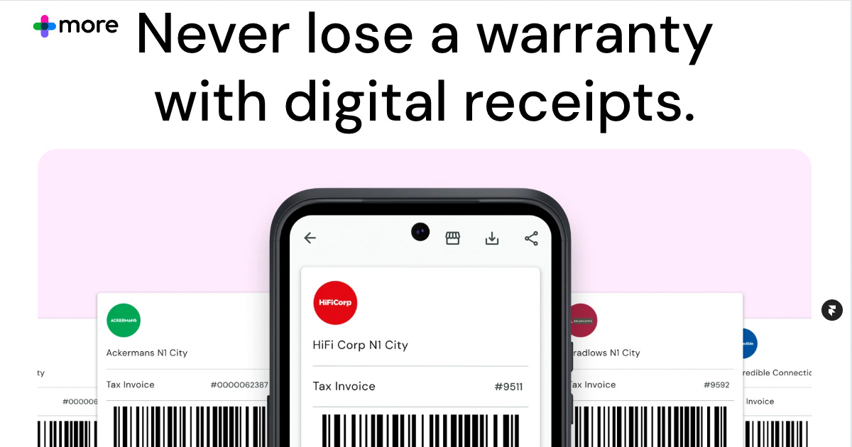 +more Digital Receipts