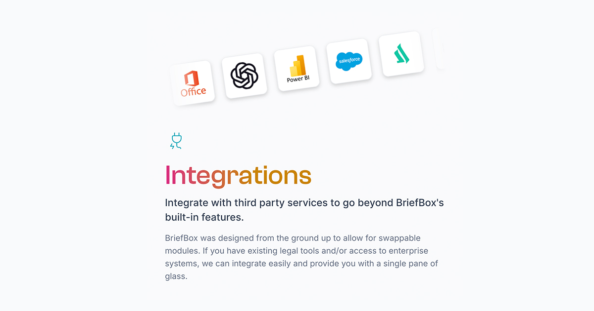 BriefBox Integrations | Out of the Box Connections