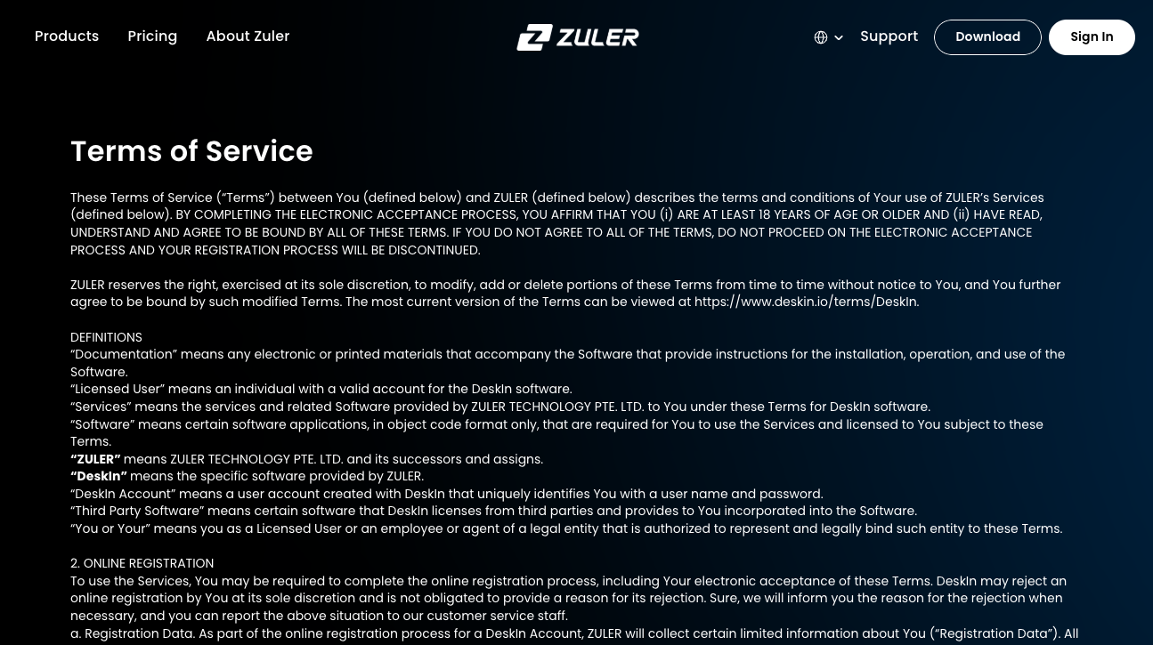 Terms & Conditions | DeskIn