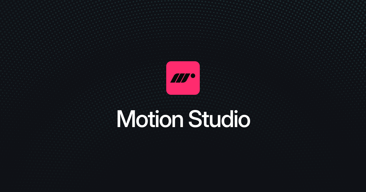 Motion Studio — Powerful animation editing tools for Motion and CSS