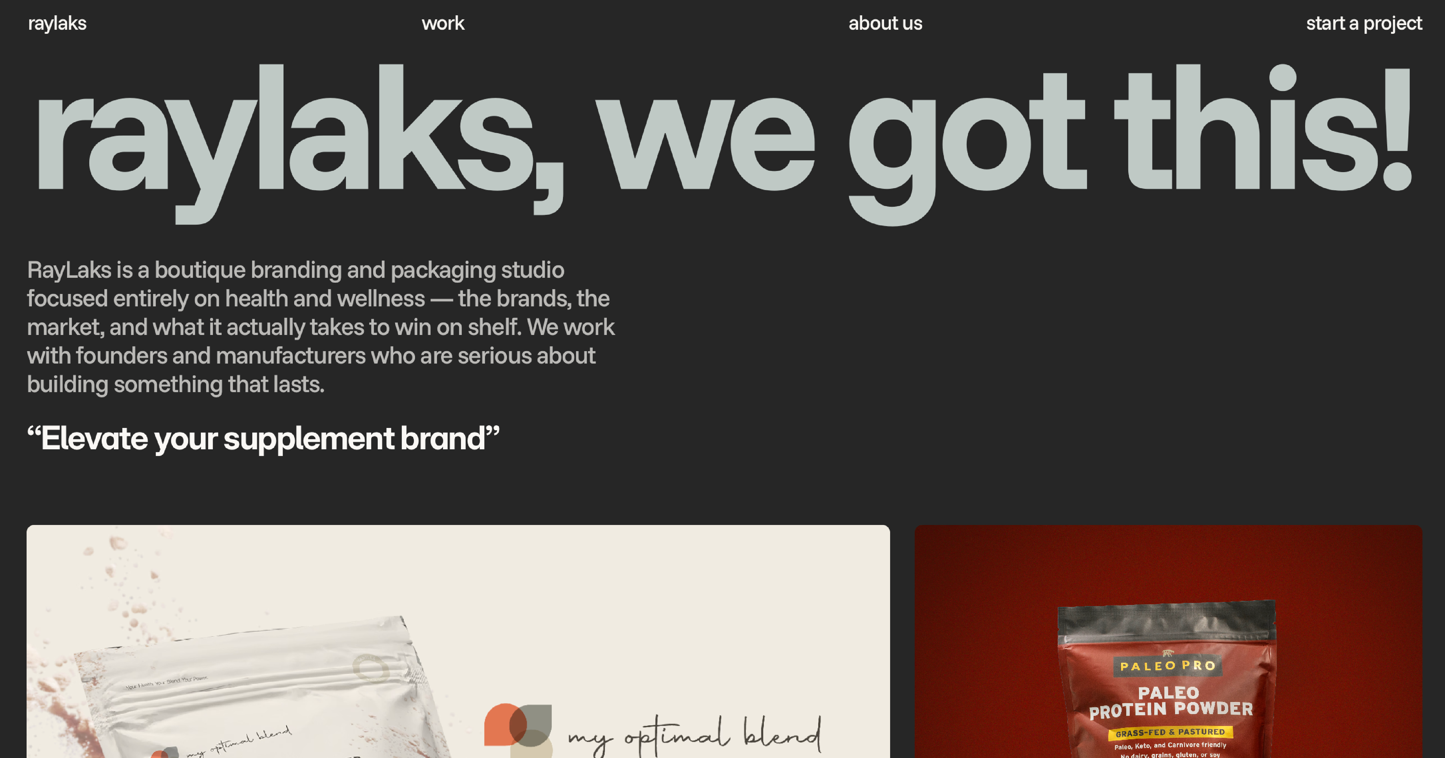 Raylaks — Supplement Branding & Packaging Studio