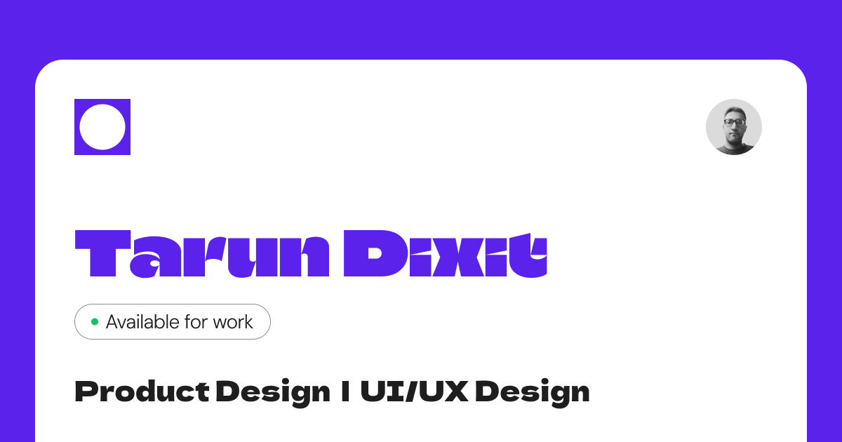Tarun Dixit | UI/UX Designer