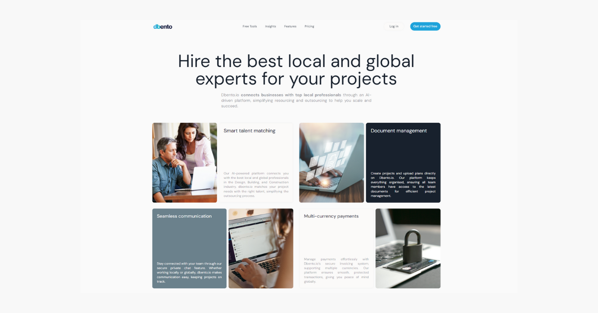 Top features of the platform | Dbento