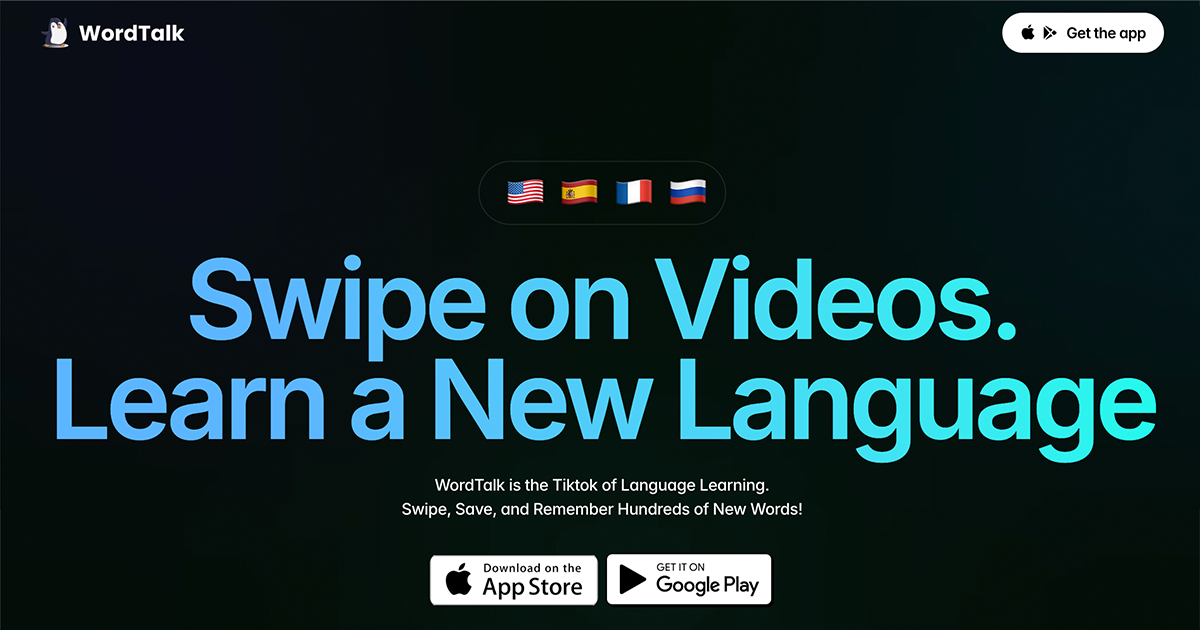 WordTalk - Language Learning App - Learn Vocabulary with Video Flashcards