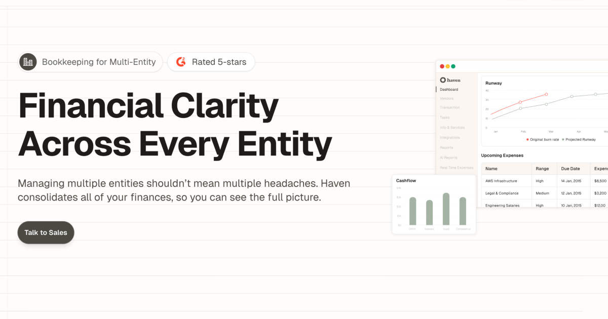 Multi-Entity Accounting for SMBs | Consolidated Financials | Haven