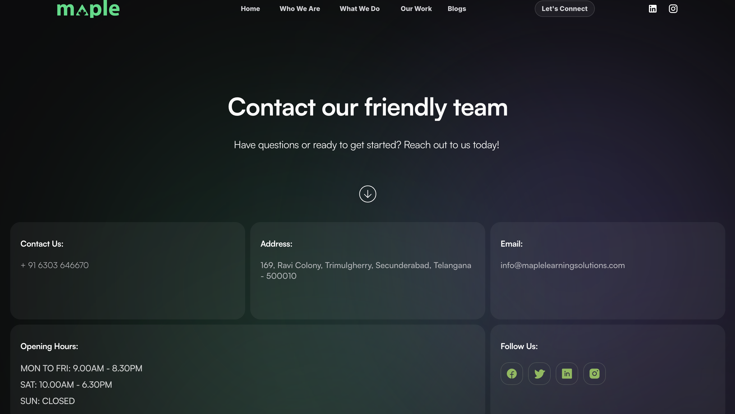 Contact - Maple Learning Solutions