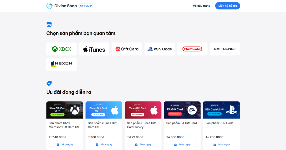 Divine Shop - Gift Card