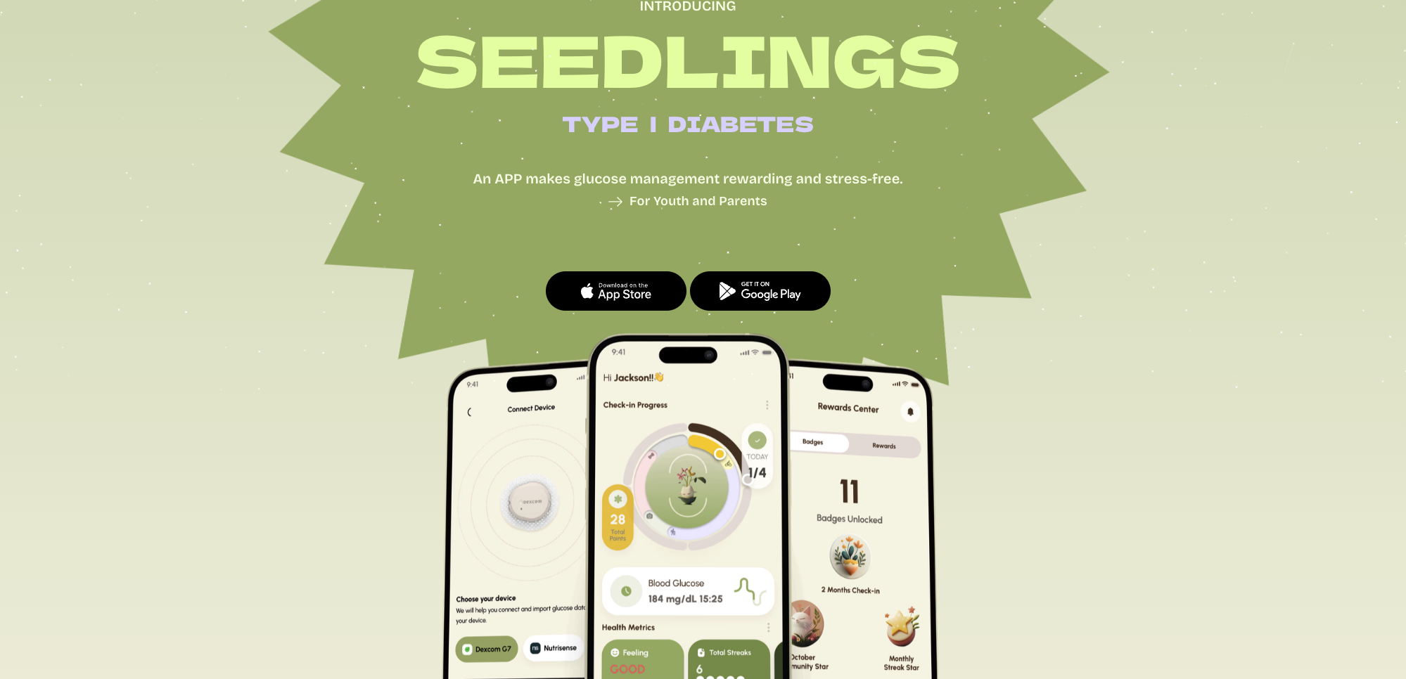 SEEDLINGS - Make glucose management rewarding and stress-free.