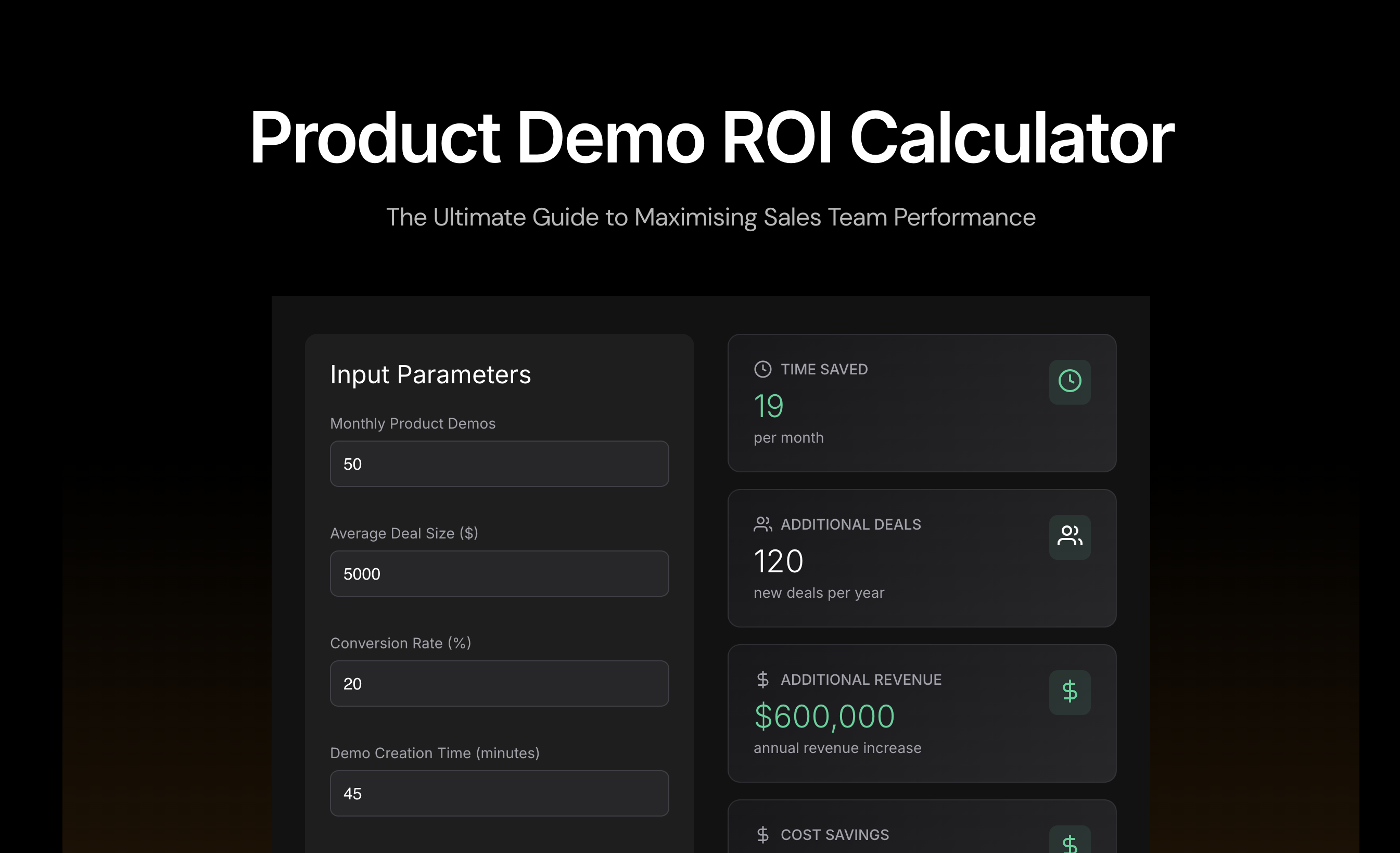 Product Demo ROI Calculator | Layerpath