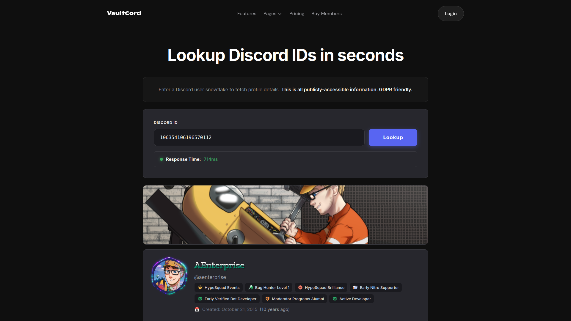 Discord User ID lookup