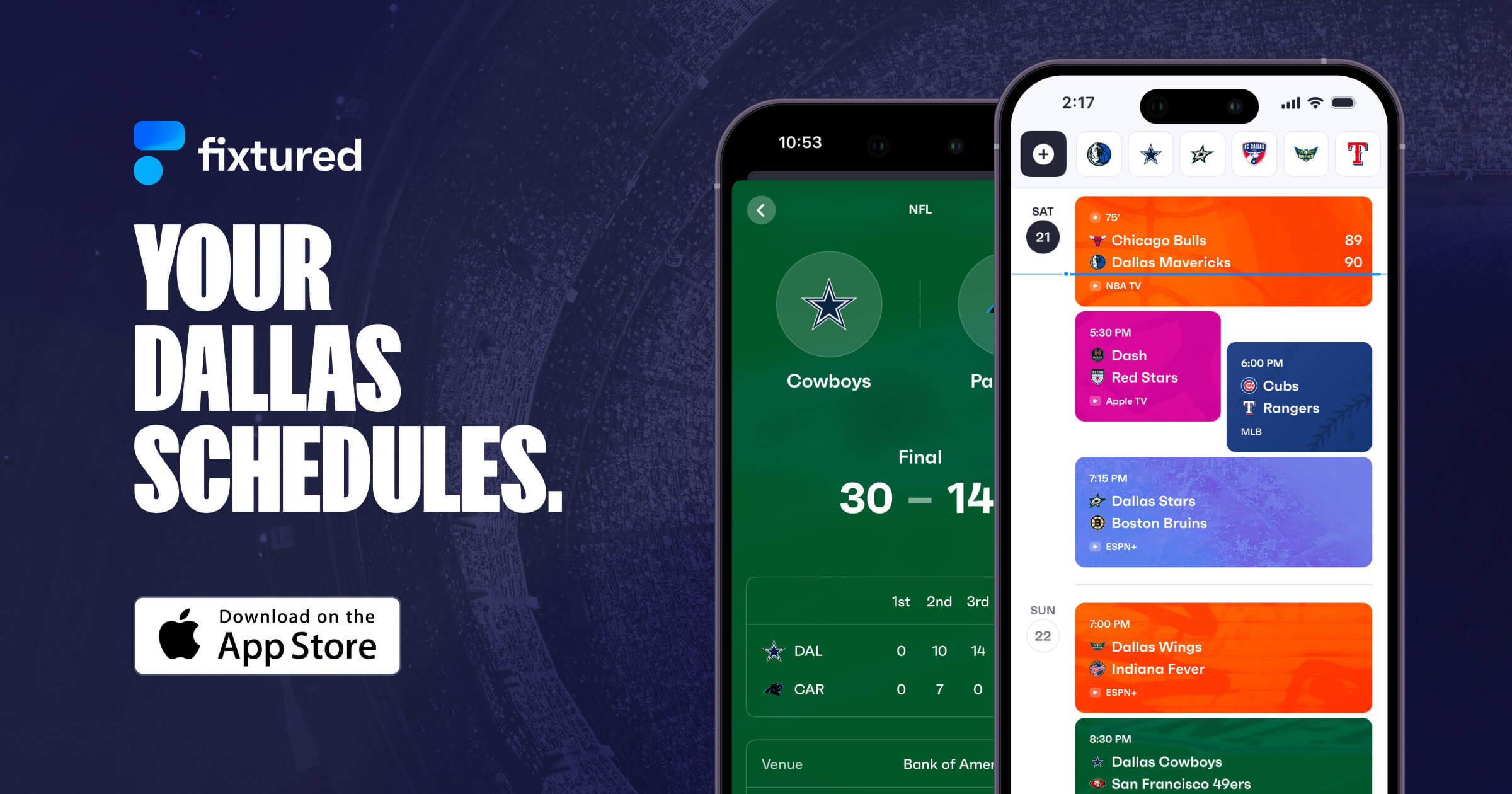 Dallas Sports Schedules – Track Dallas Teams & Events with Fixtured