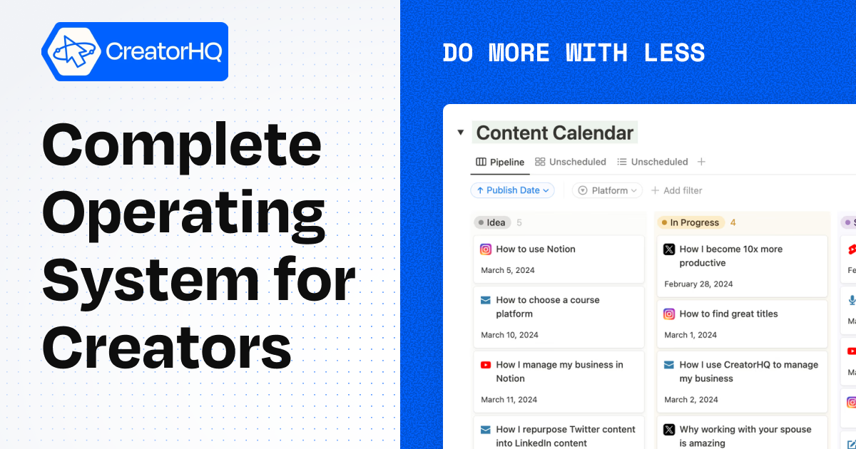 CreatorHQ: Complete Creator Operating System