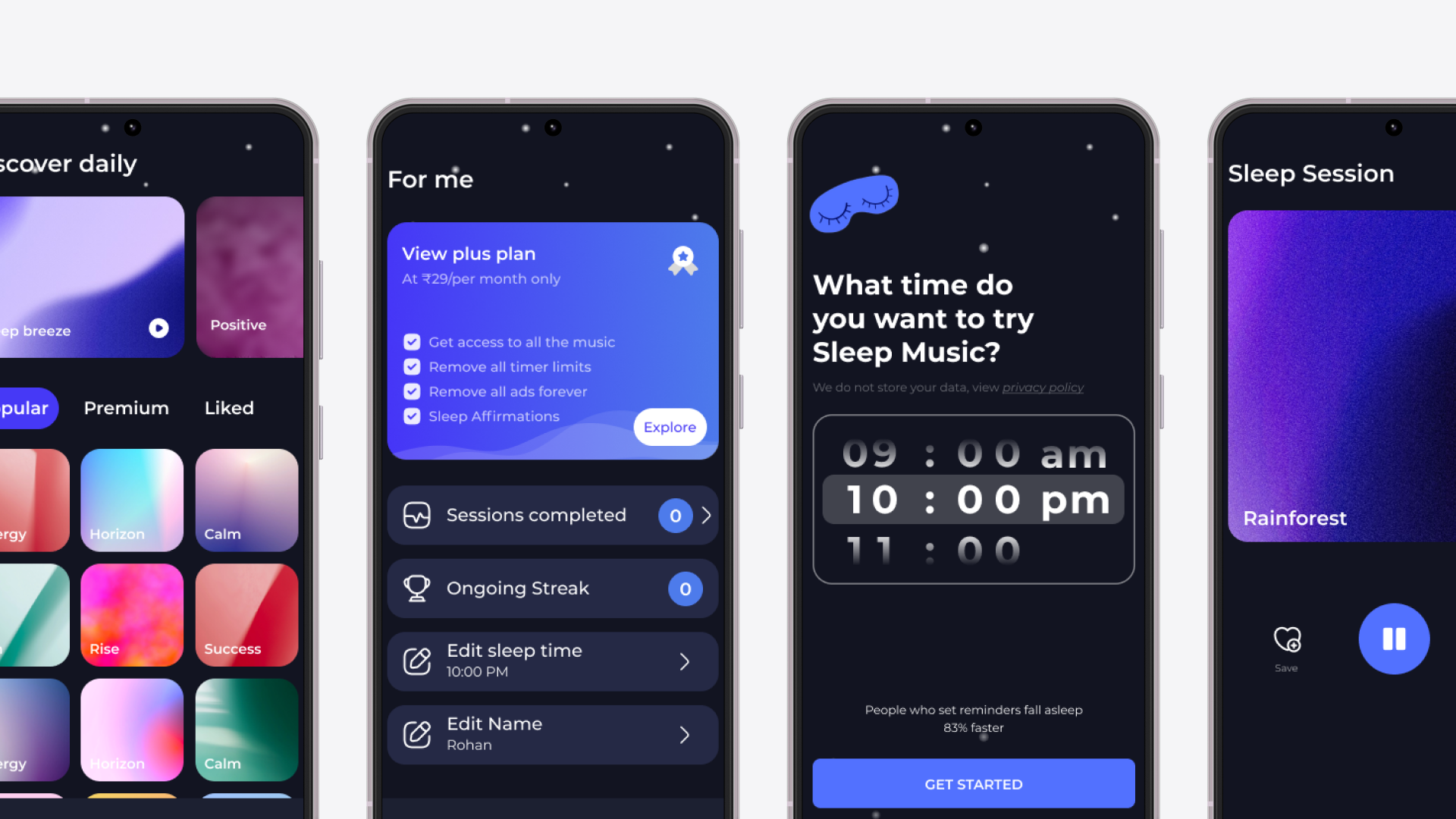 Sleep Music App Redesign | Dharam Lokhandwala - Designer & Researcher