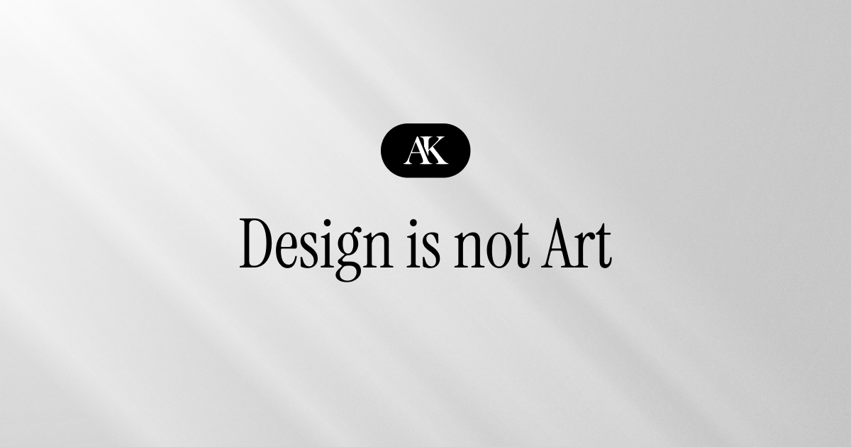 Design is not Art