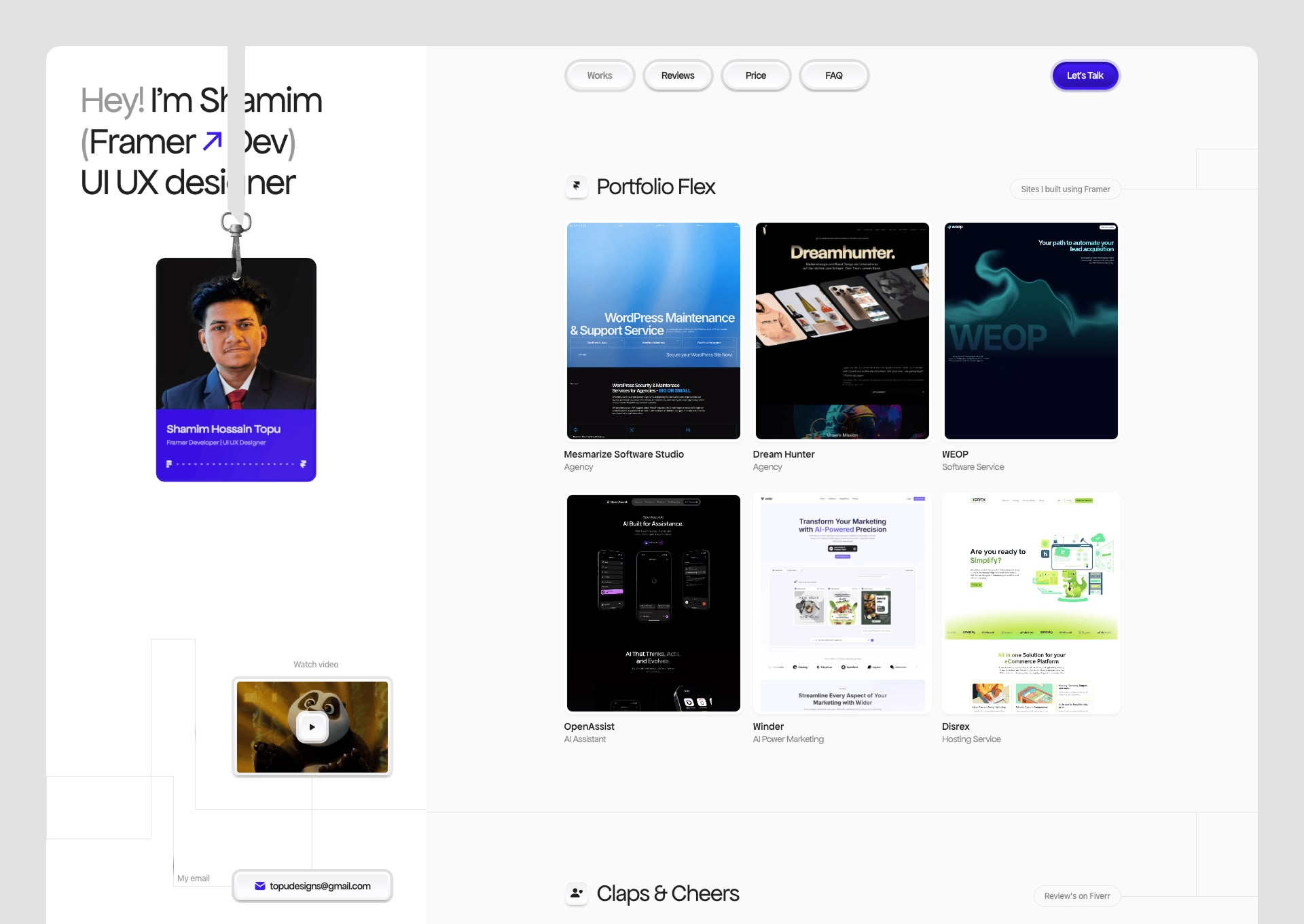 Shamim Hossain Topu | Framer Developer & UI UX Designer