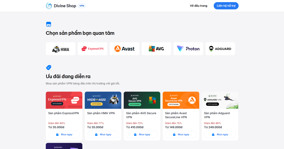 Divine Shop - Phần mềm VPN