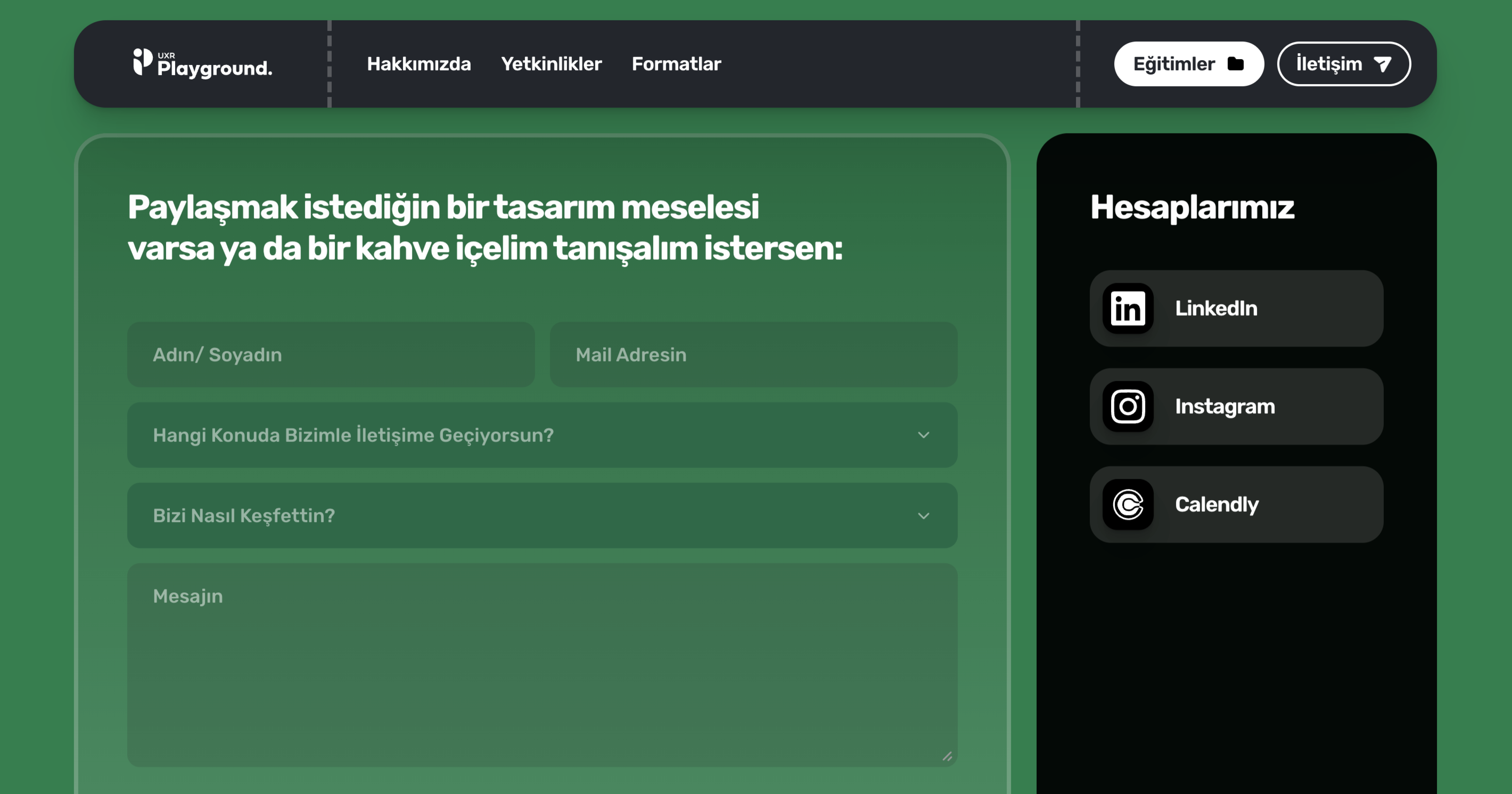 UXR Playground | İletişim