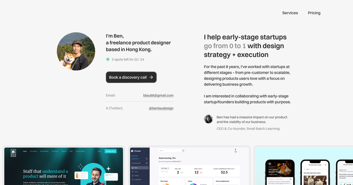 Ben Lau - Product Design for Startups