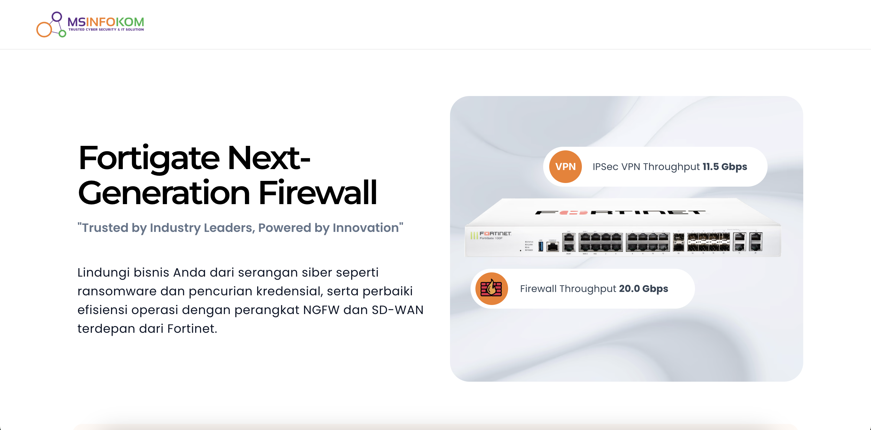 Jual FortiGate Firewall | Authorized Partner Indonesia
