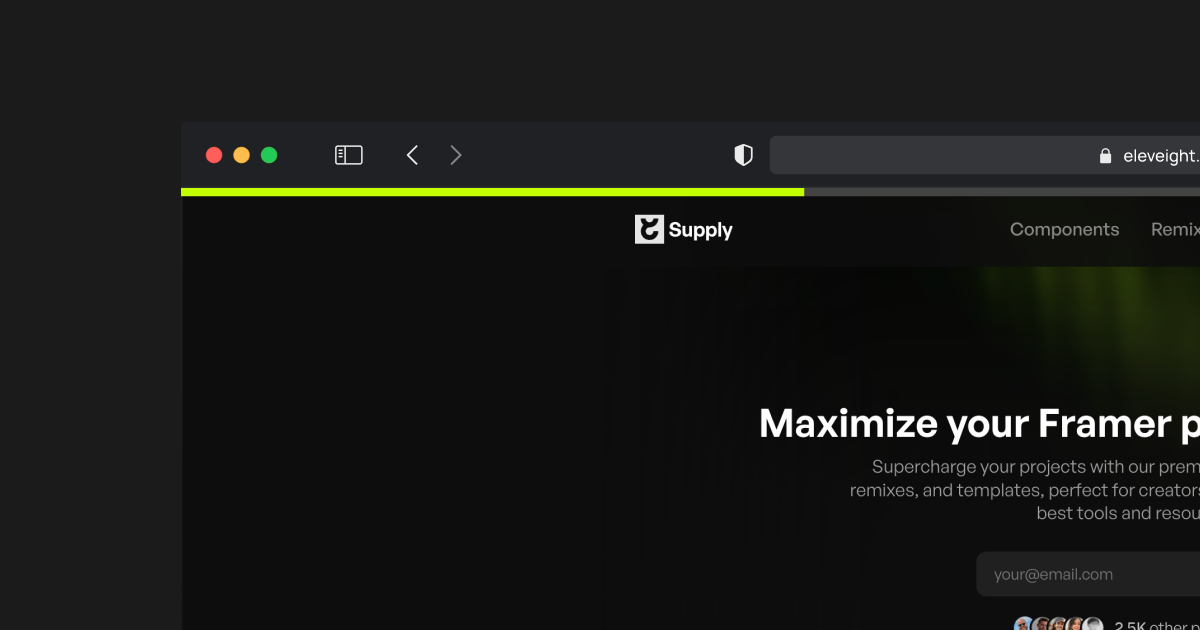 Eleveight Supply - Scroll progress