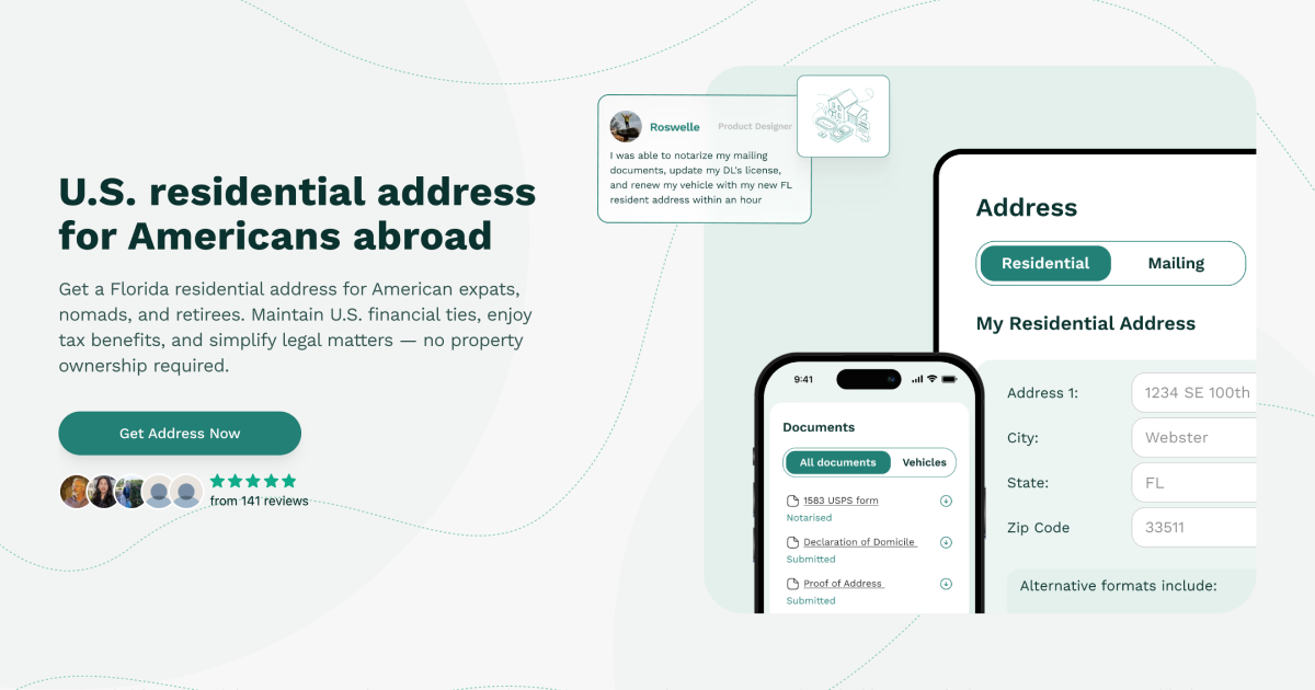 U.S. residential address for Americans abroad