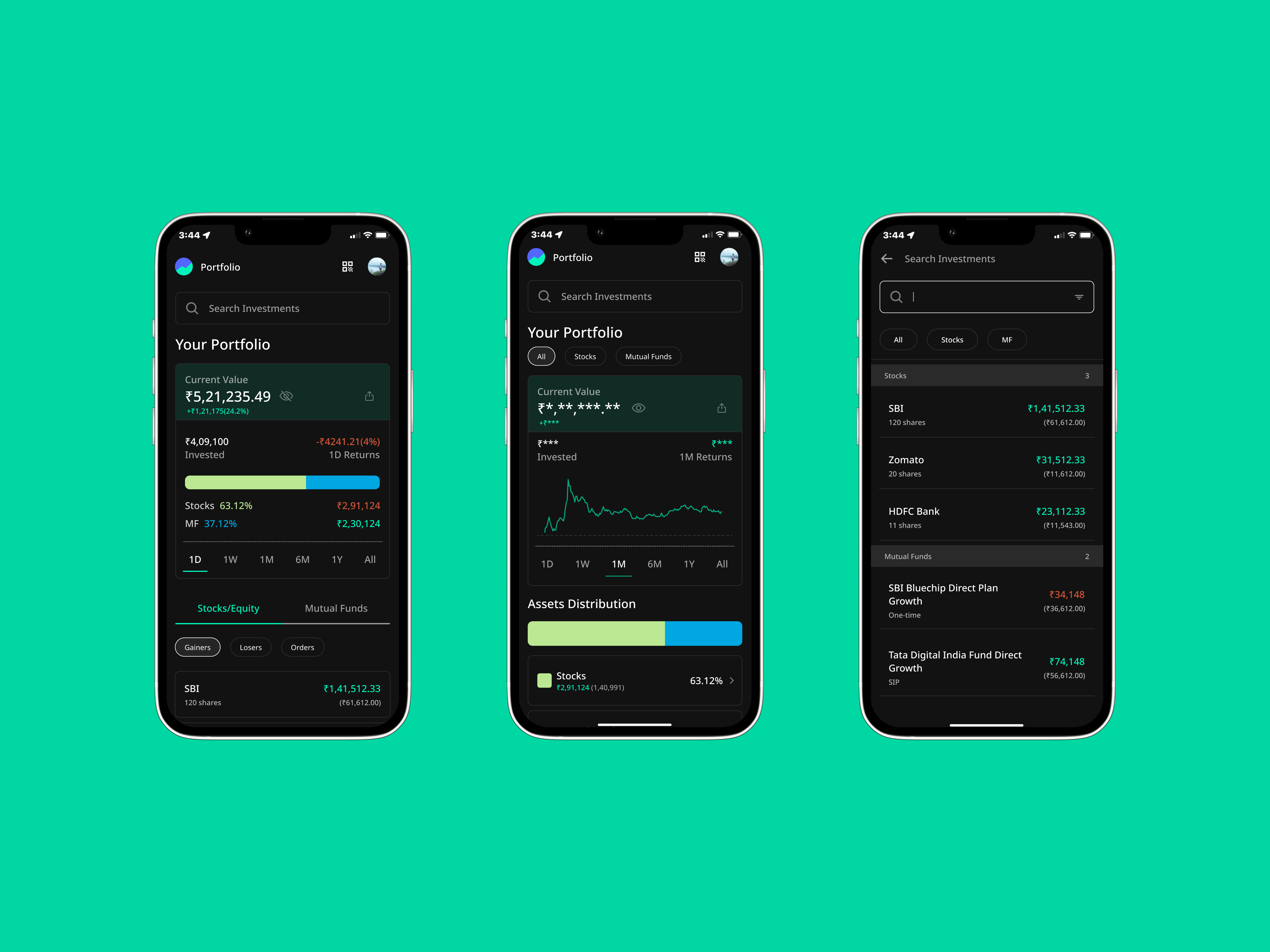 Designing a portfolio page on Groww