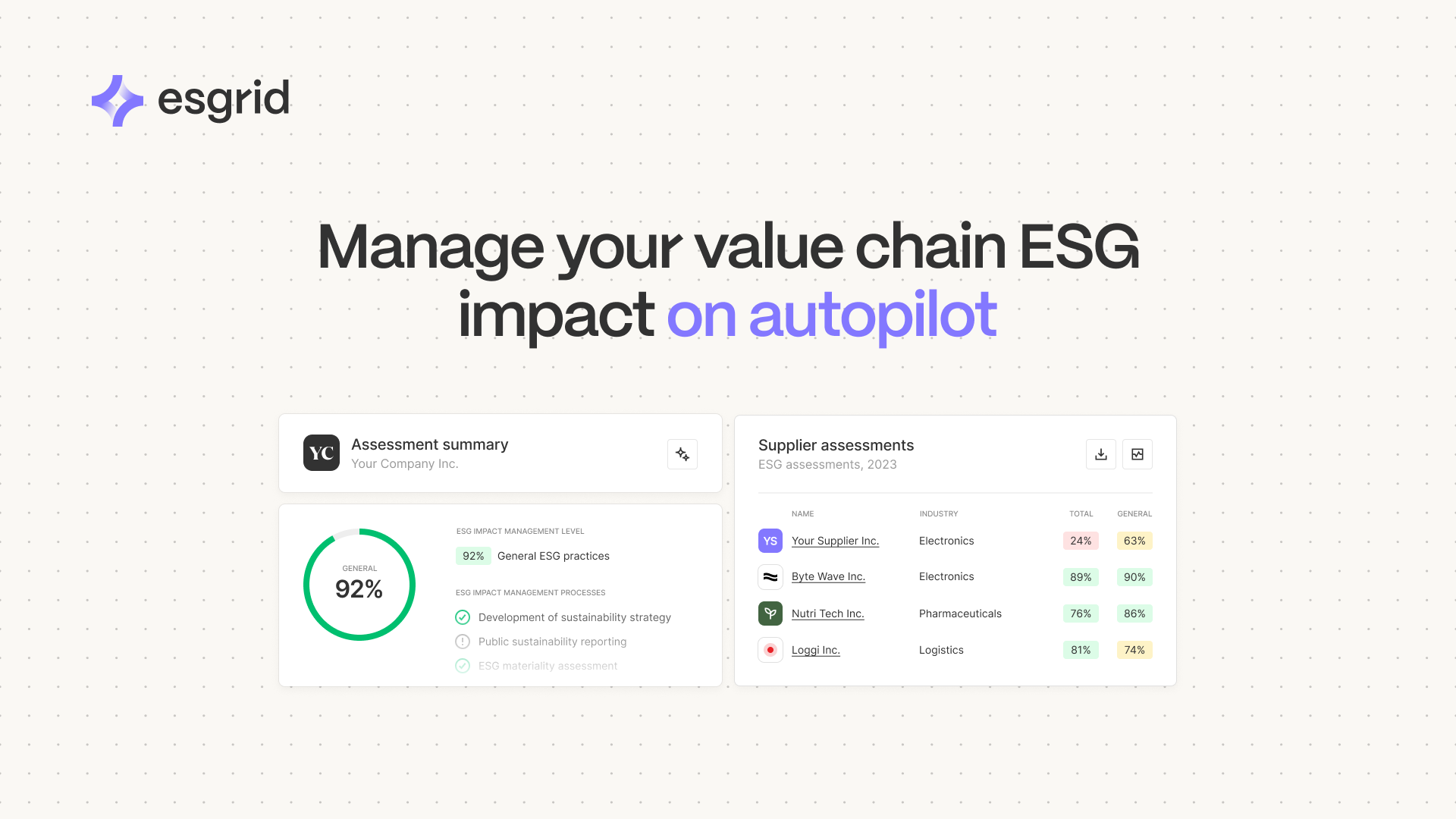 Esgrid | Supply Chain ESG Reporting Platform