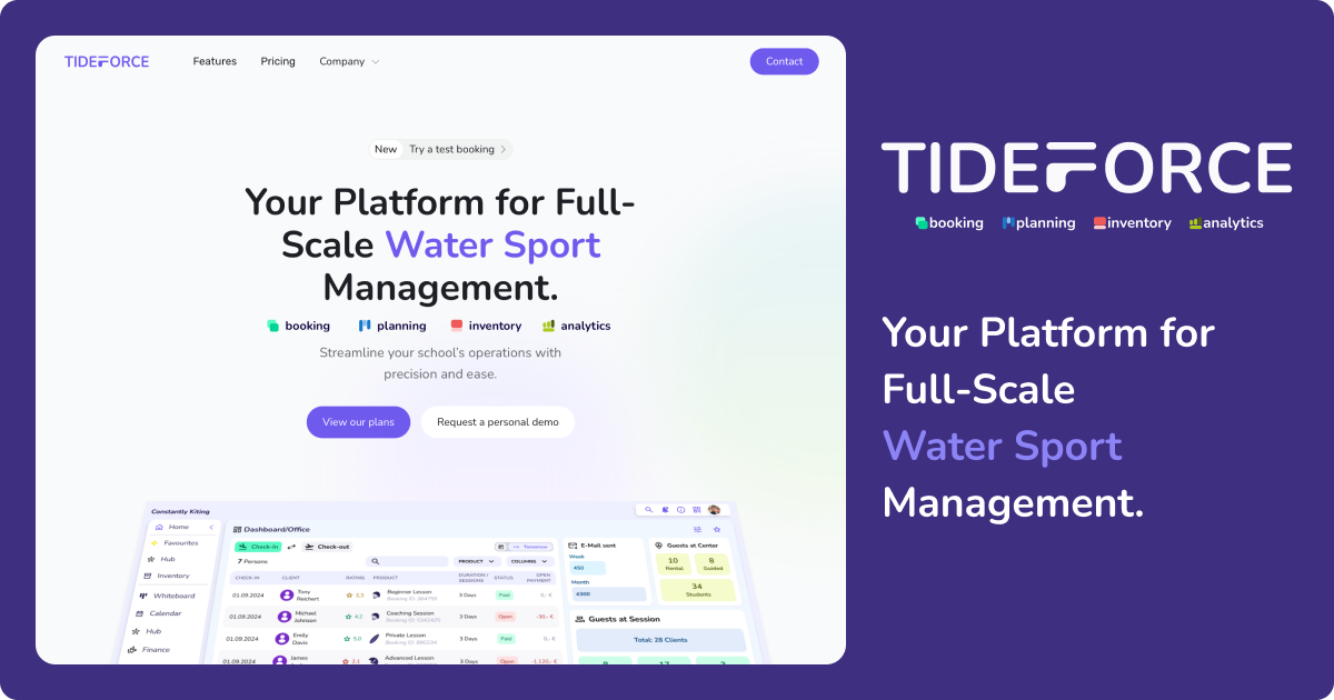 TIDEFORCE | booking • planning • inventory • analytics