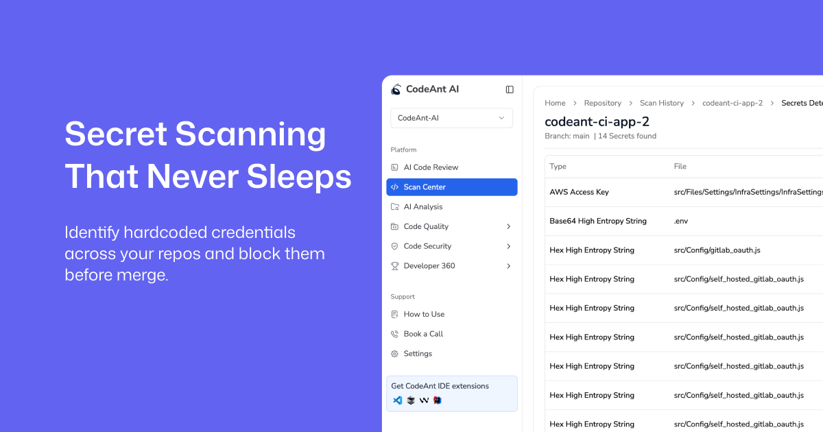 CodeAnt AI - Secret Scanning