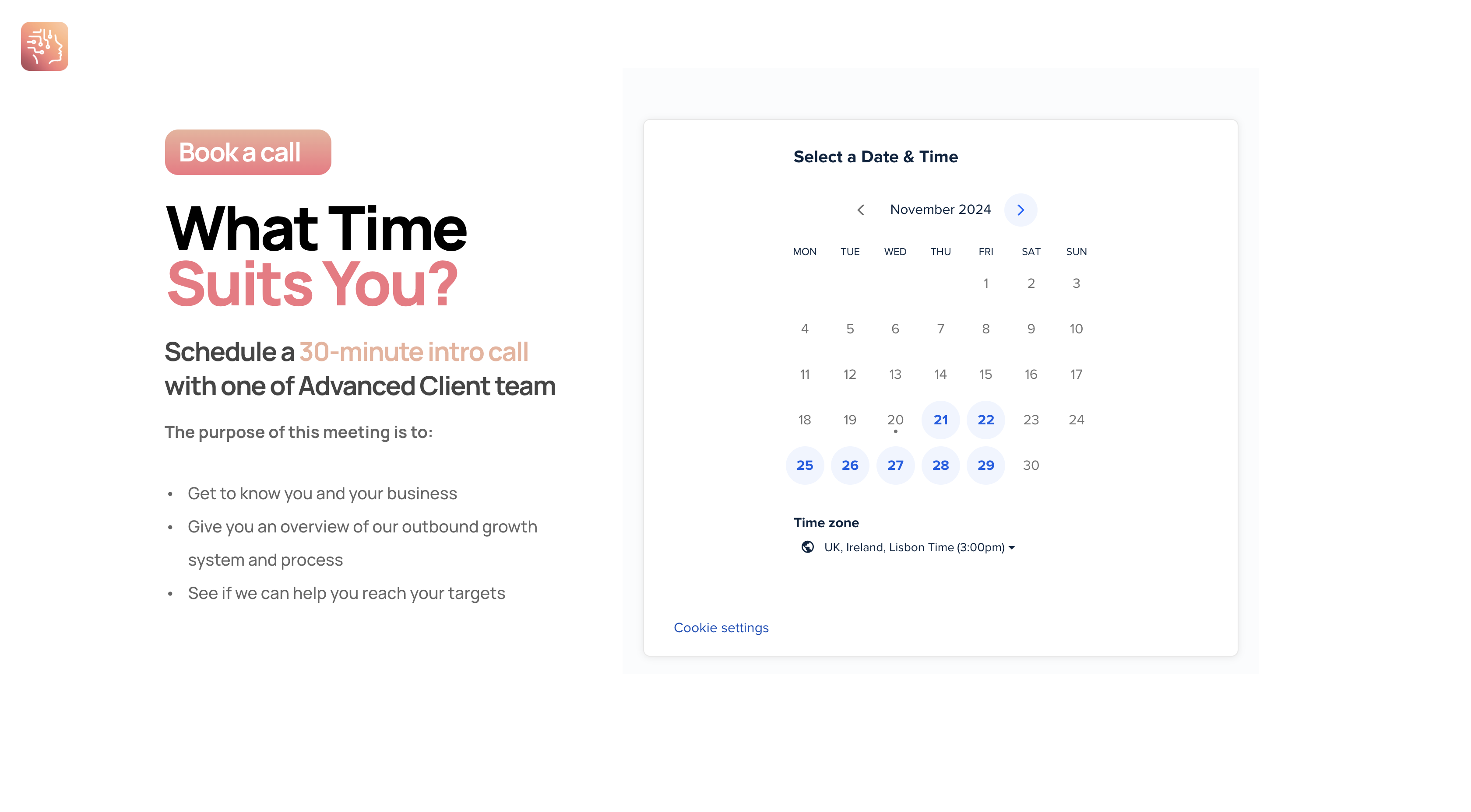 Advanced Client - Book A Call