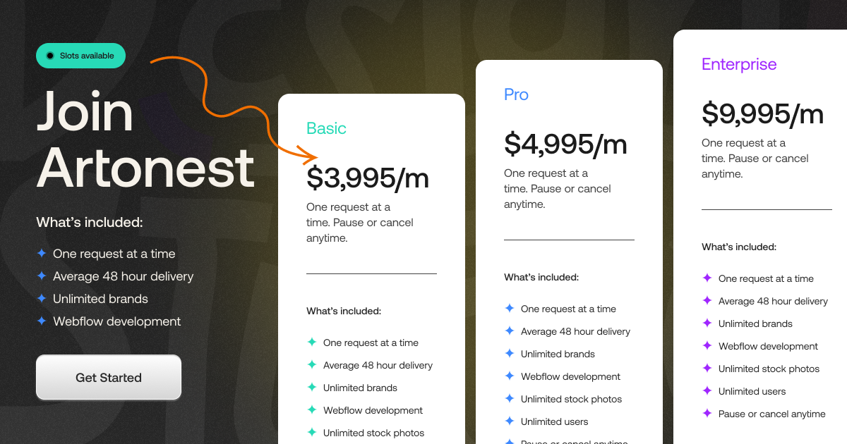 Pricing | App & Web Design and UI/UX Design in artonest