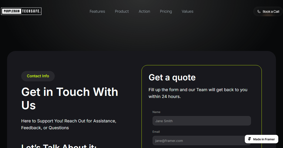 PurpleRain TechSafe | Contact Us