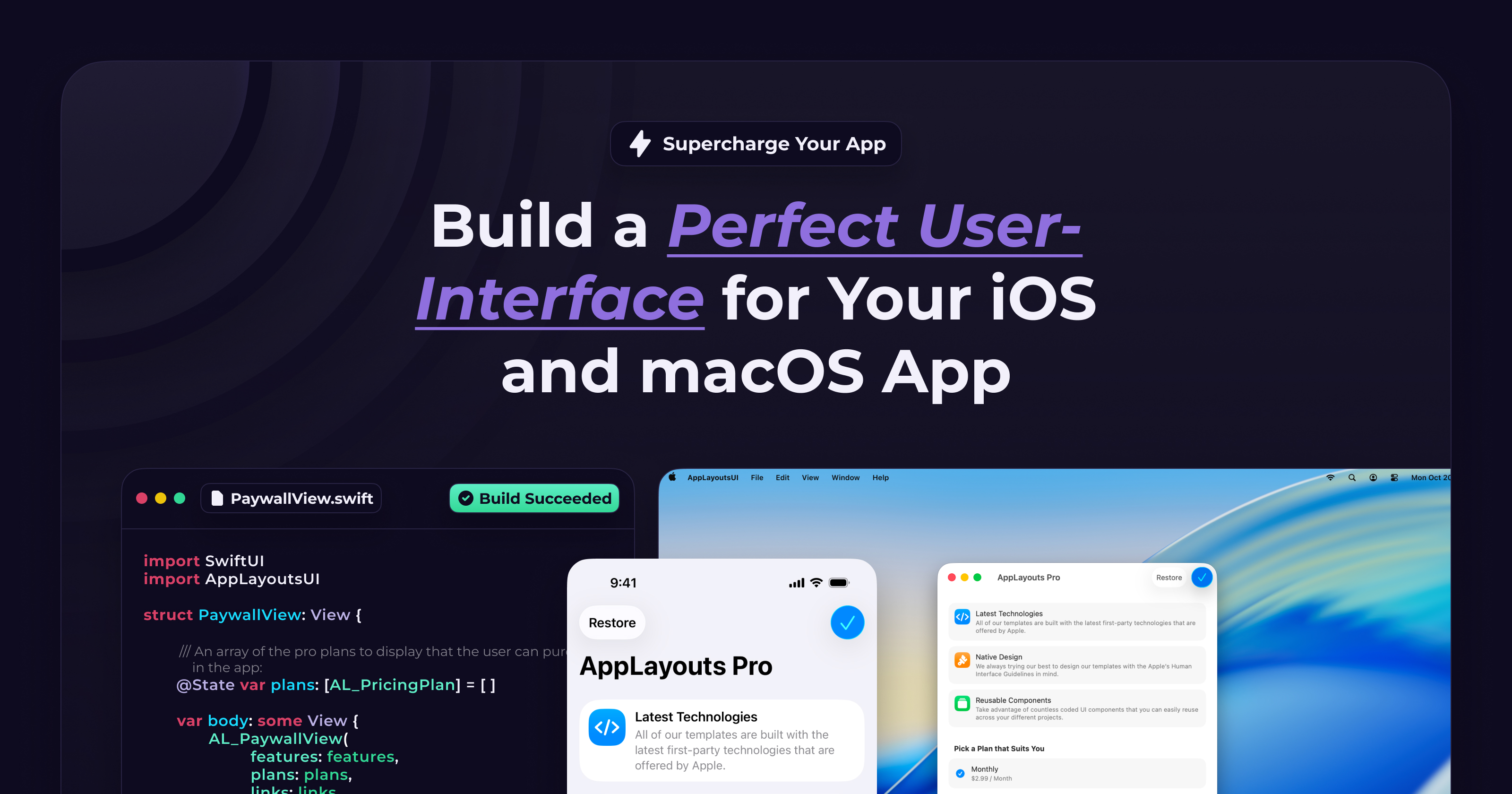 AppLayoutsUI - SwiftUI Components Library for iOS and macOS