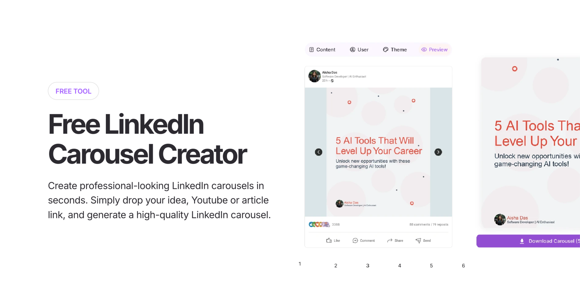 Free LinkedIn Carousel Generator