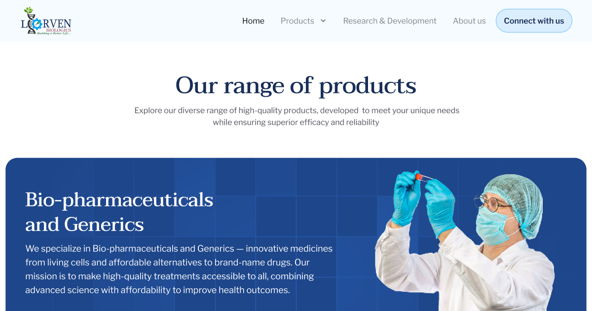 Bio-Pharma Products – Lorven Biologics