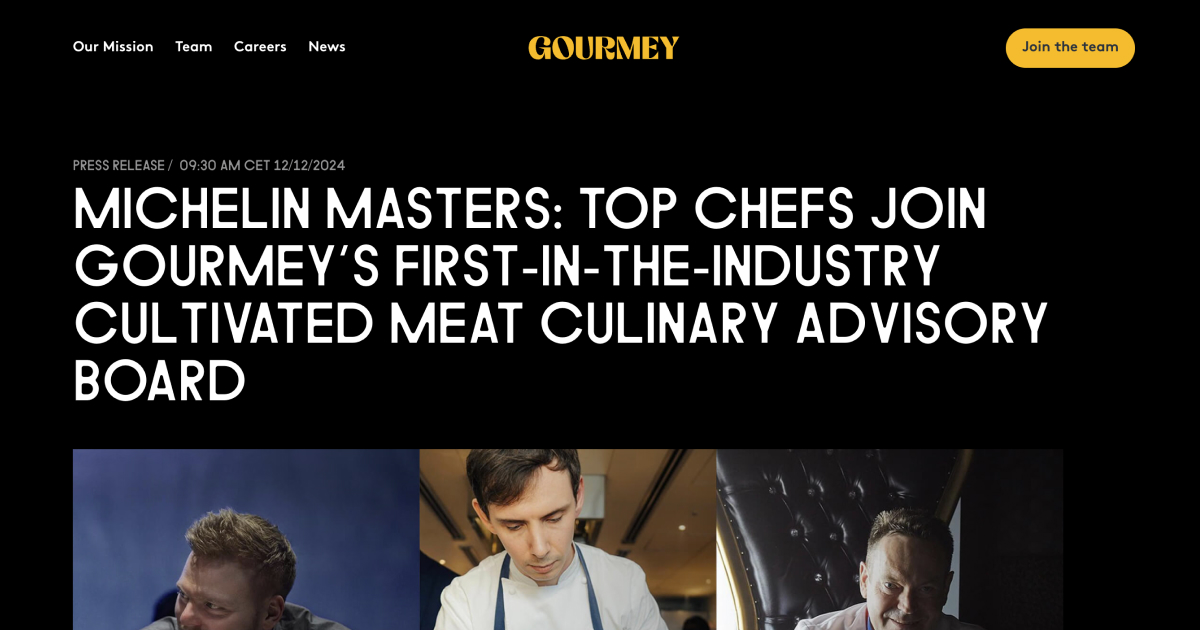 Gourmey | Michelin Masters: Top Chefs Join Gourmey's First-In-The-Industry Cultivated Meat ...