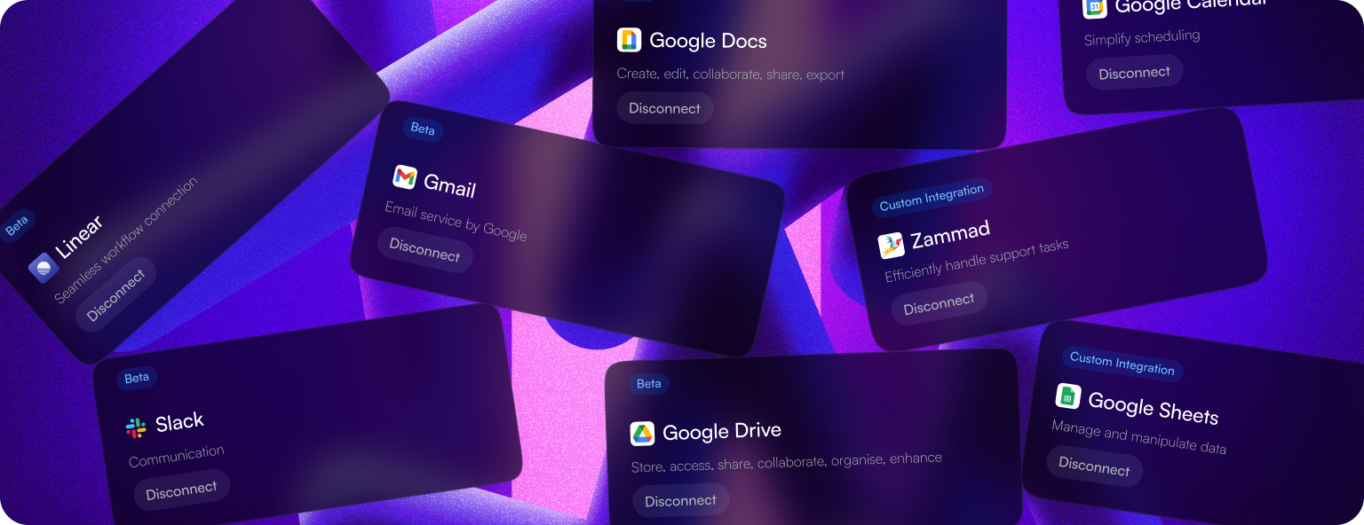 Integrations for AI Agents | Beam AI