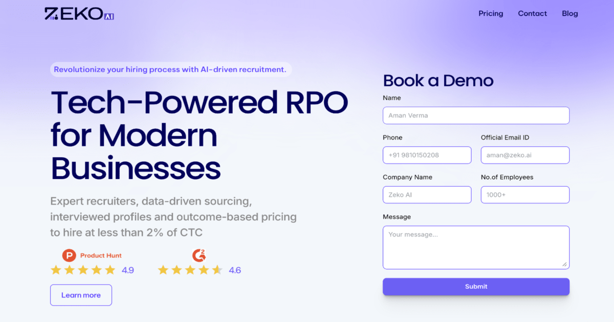 Zeko Hire – AI-Powered Candidate Sourcing & Screening