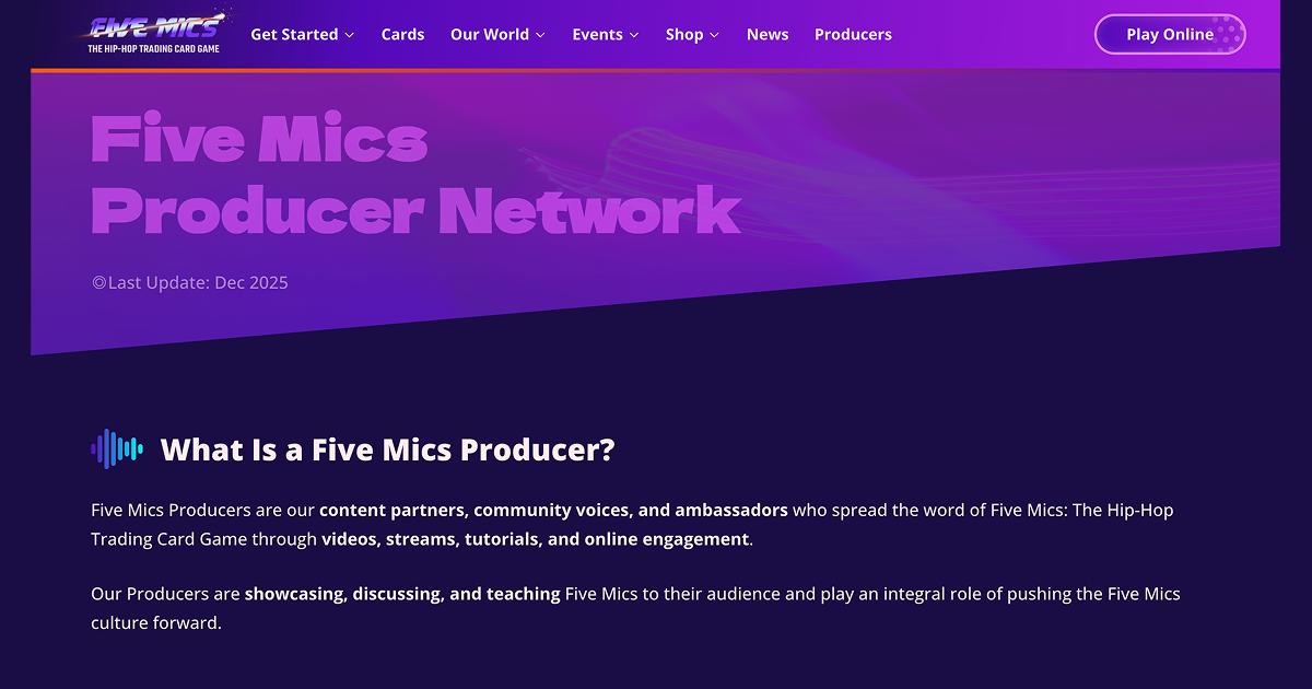 Five Mics: The Hip-Hop Trading Card Game