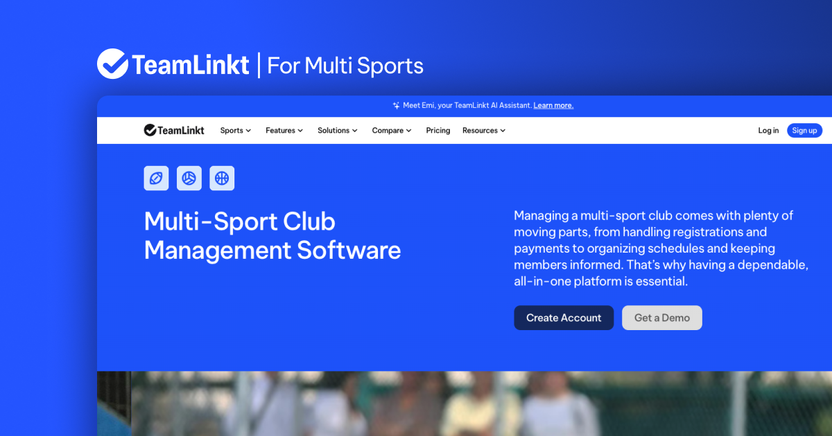 Multi-Sport Club Management Software | TeamLinkt