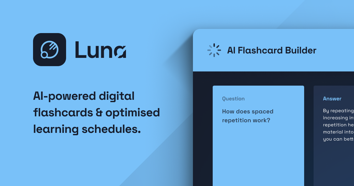 Luna - Instant flashcards. Lasting knowledge