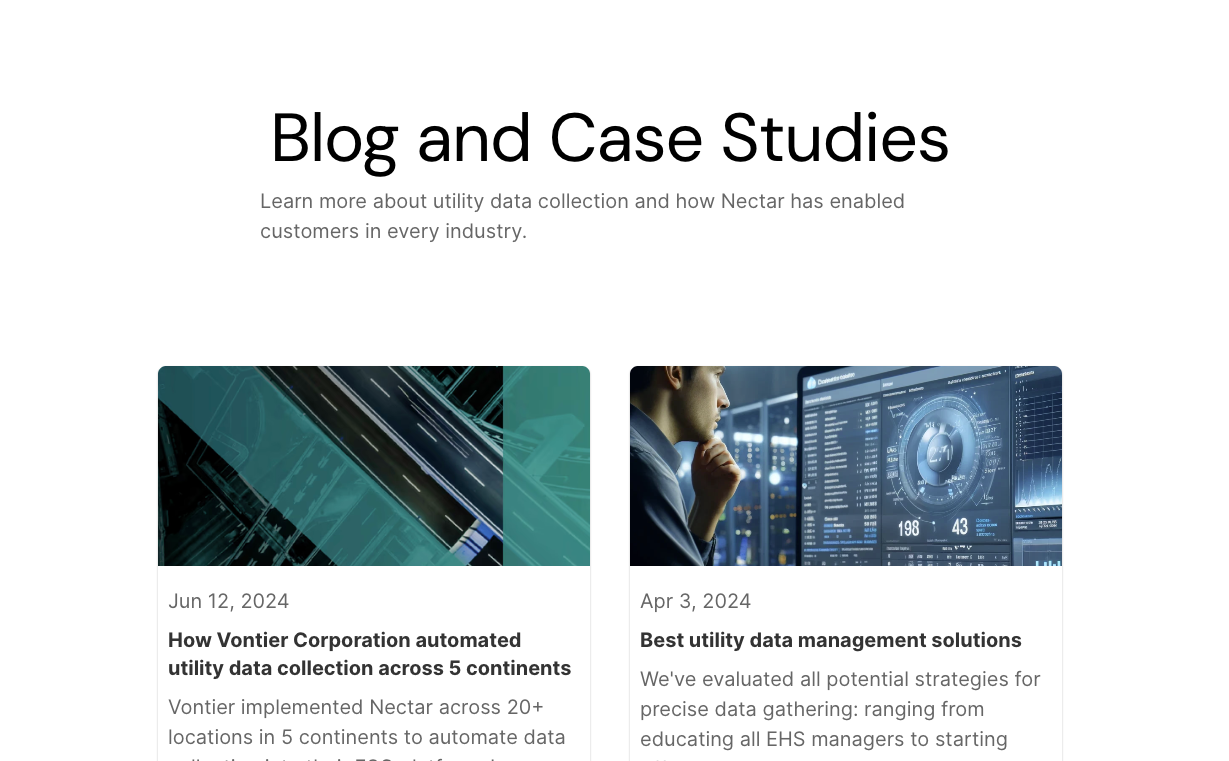 Nectar - Blog and Case Studies