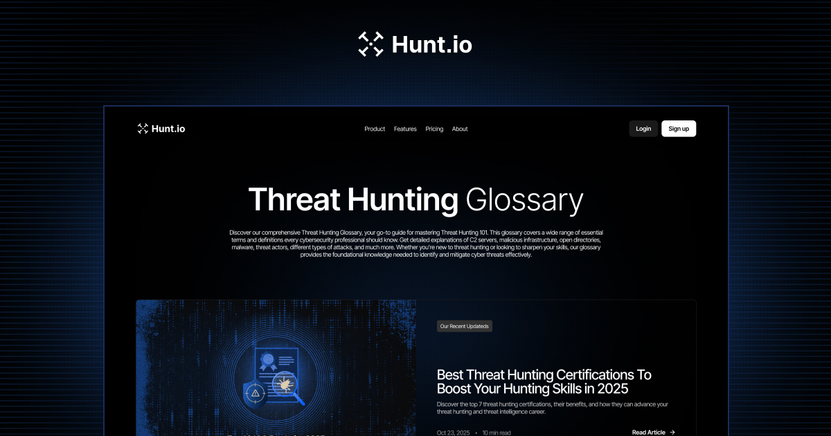 Threat Hunting Glossary | Threat Hunting 101 Terms & Definitions