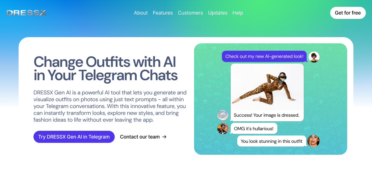 DRESSX Gen AI Telegram Bot: AI Clothes Changer and Outfit AI Generator