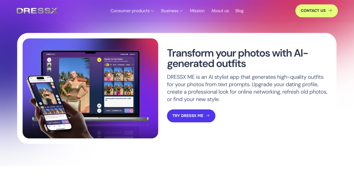 DRESSX ME - Transform Your Photos With AI-Generated Outfits